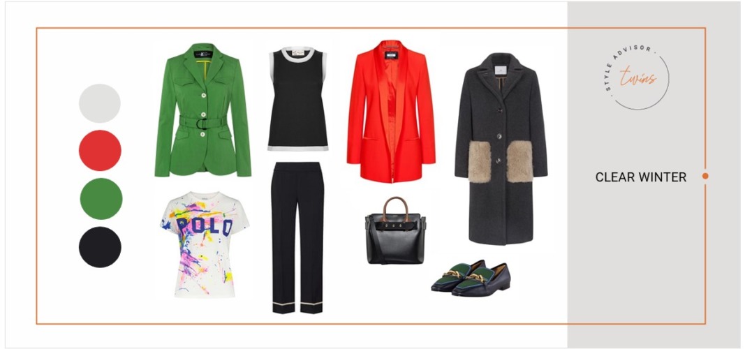 Wintertyp- Farbkombinationen Outfit Beispiele | Style Advisor Twins